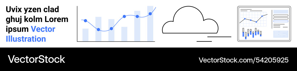 Datenanalyse Visualisierung mit Diagrammwolke Vektorbild