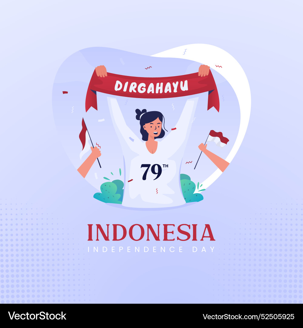 Dirgahayu indonesia greeting Royalty Free Vector Image