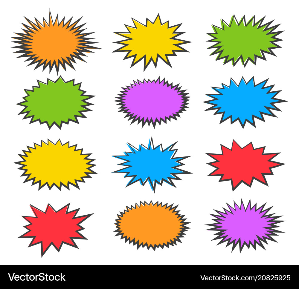 Explosion Burst Bubble Set Royalty Free Vector Image