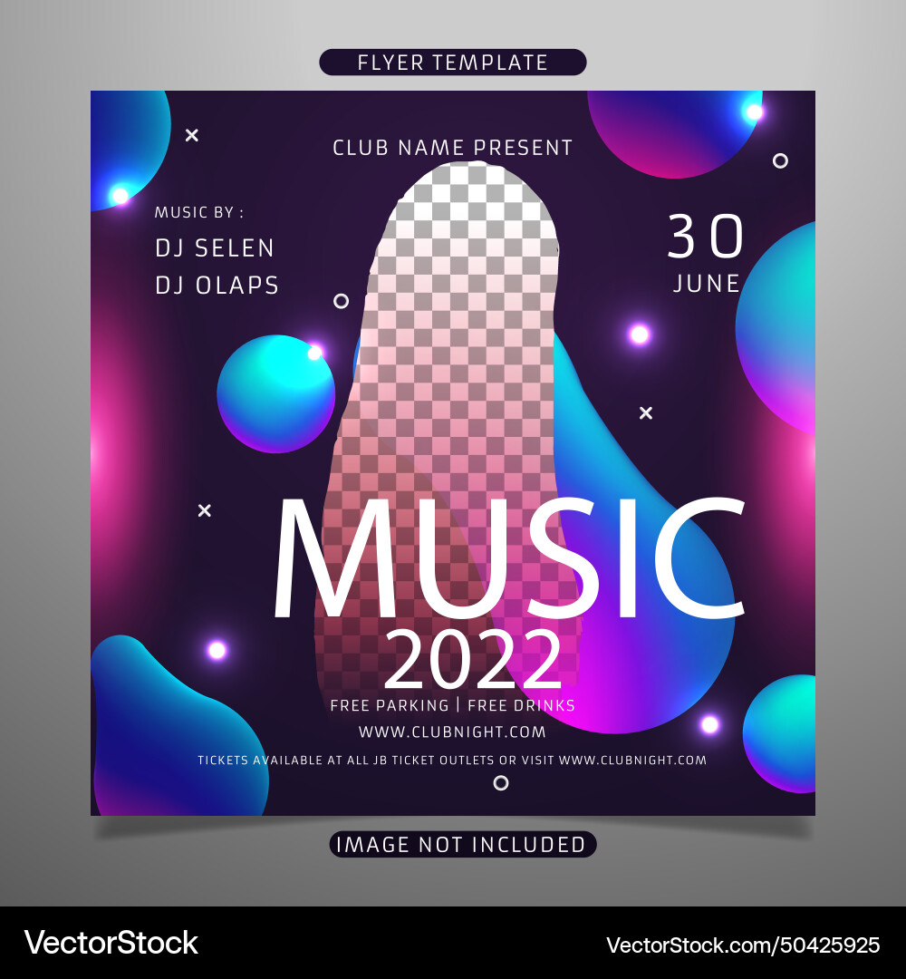 Festival music 2022 flyer template Royalty Free Vector Image