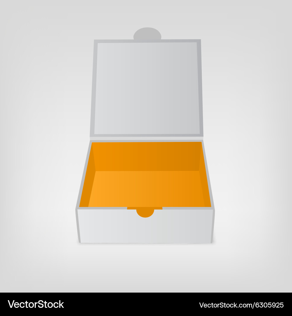 Gray squared box orange color inside open Vector Image