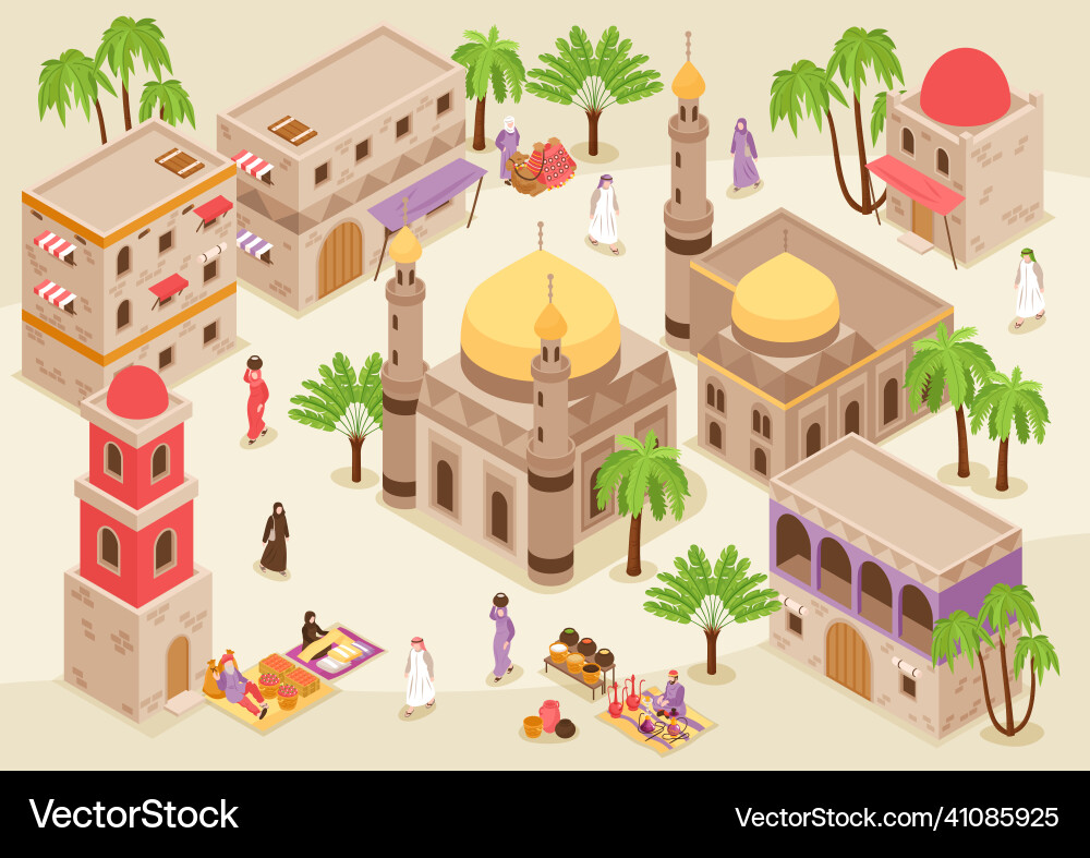 Middle Eastern Cityscape Royalty Free Vector Image