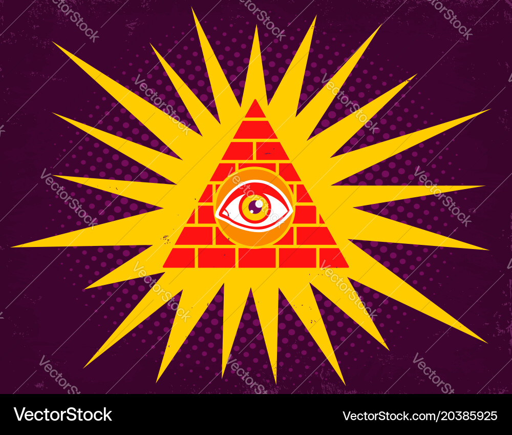 Pyramid with eye Royalty Free Vector Image - VectorStock