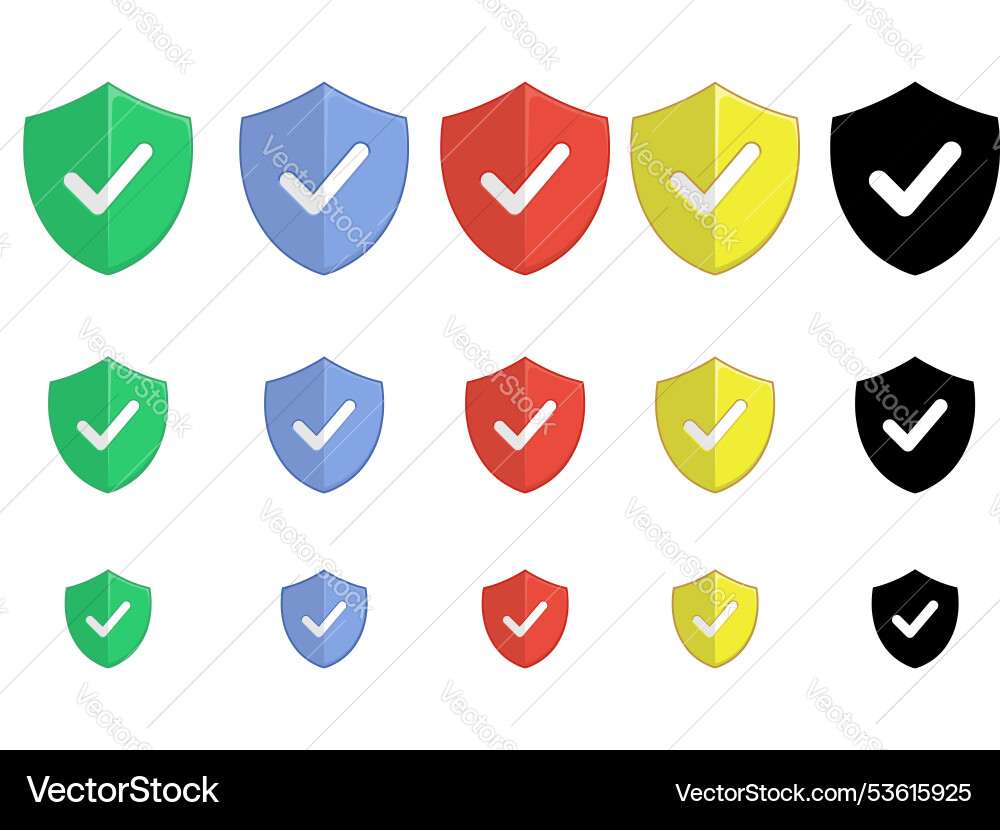 Shield check mark secure protection symbol Vector Image