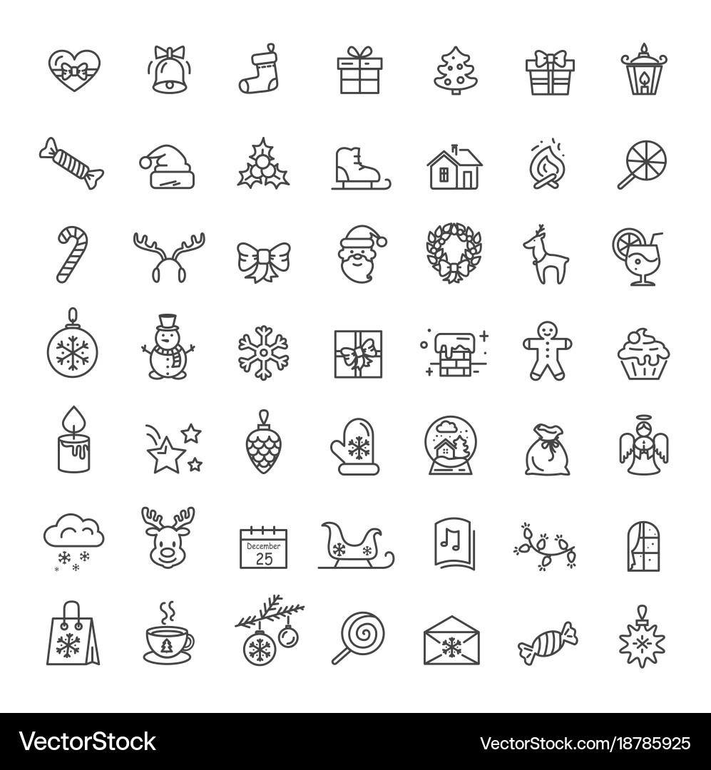 Small christmas icons set Royalty Free Vector Image