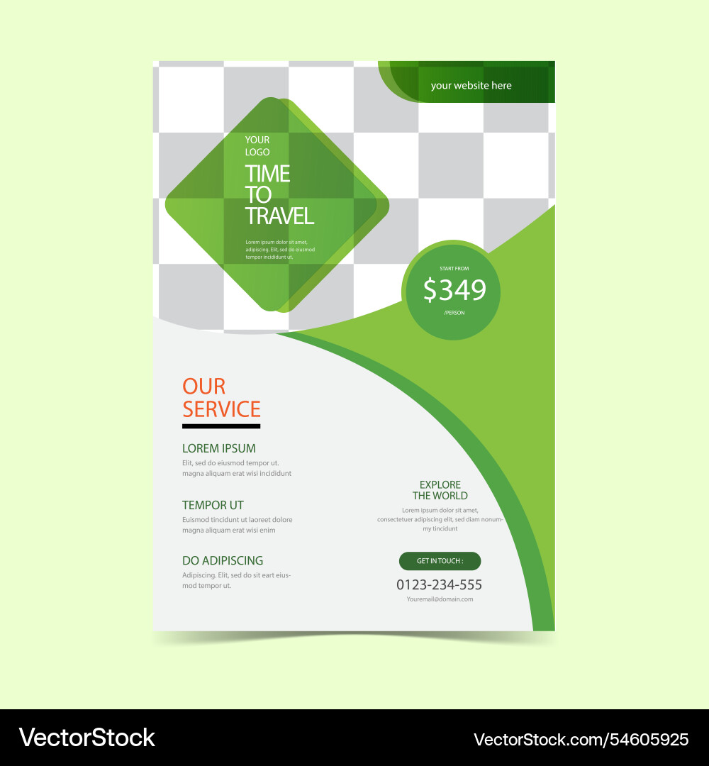 Time to travel flyer design Royalty Free Vector Image