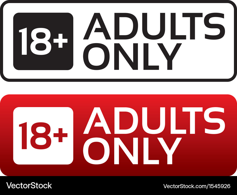 Adults only content button age limit stamp Vector Image