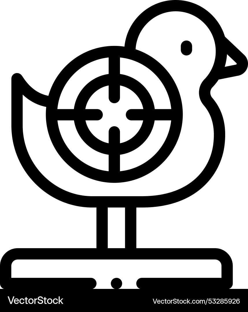 Duck shooting icon thin linear style design Vector Image