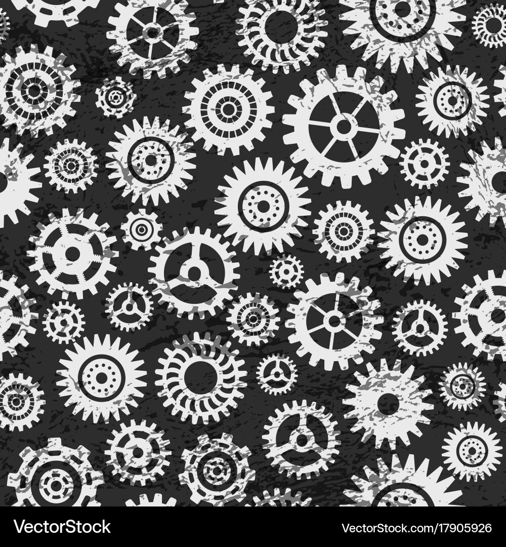 Gears seamless pattern Royalty Free Vector Image