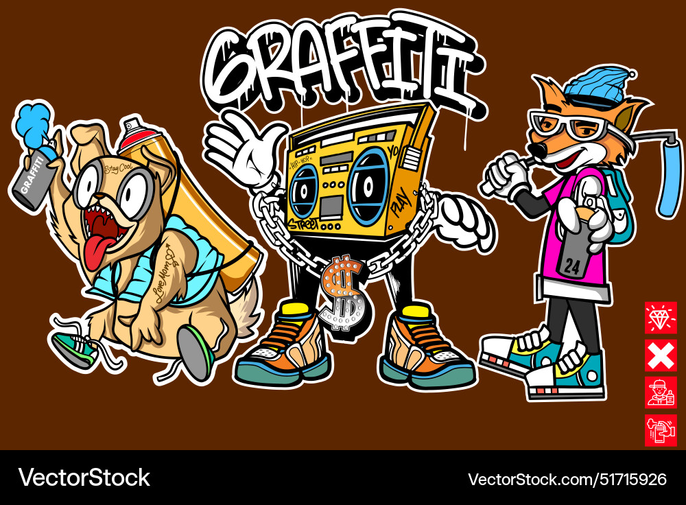 Graffiti character Royalty Free Vector Image - VectorStock