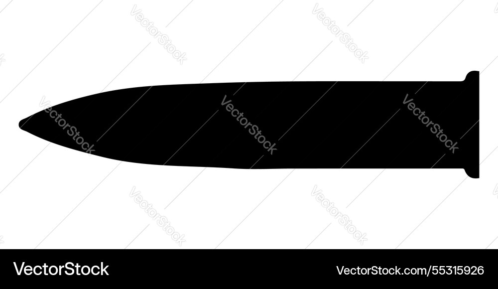 Gun bullet silhouette icon on white background Vector Image