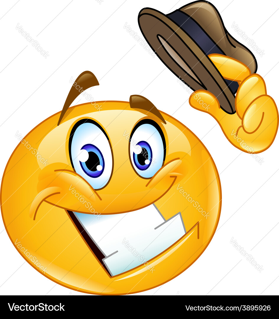Hat tip emoticon Royalty Free Vector Image - VectorStock
