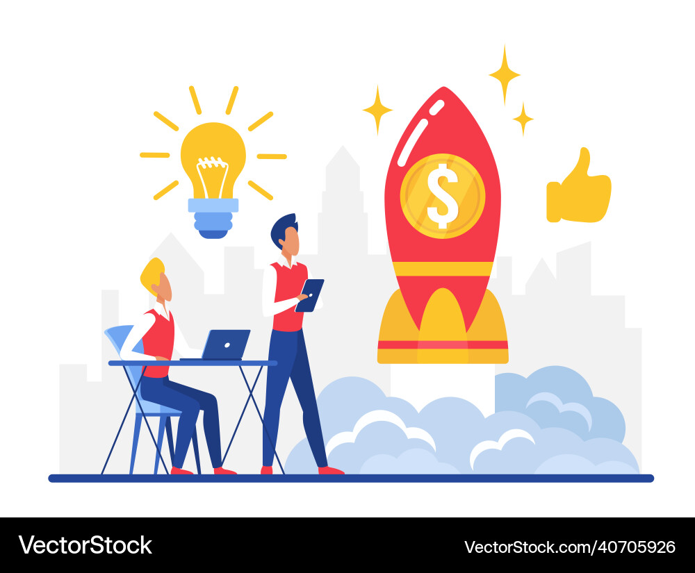Launching creative innovative fresh startup idea Vector Image
