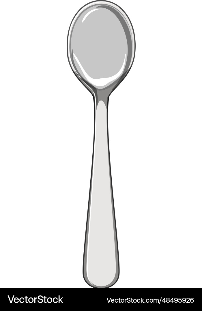 Silver tea spoon cartoon Royalty Free Vector Image
