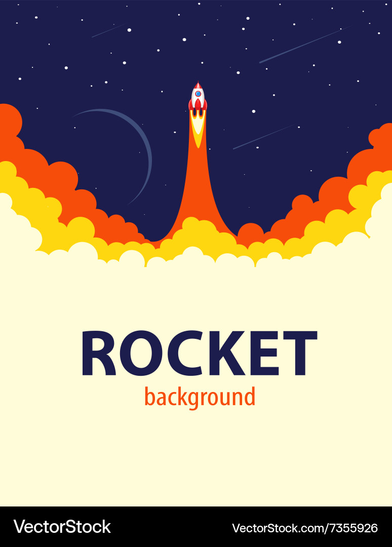 Space rocket launch Royalty Free Vector Image - VectorStock
