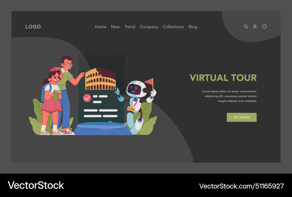 Ai in education enables a virtual tour Royalty Free Vector