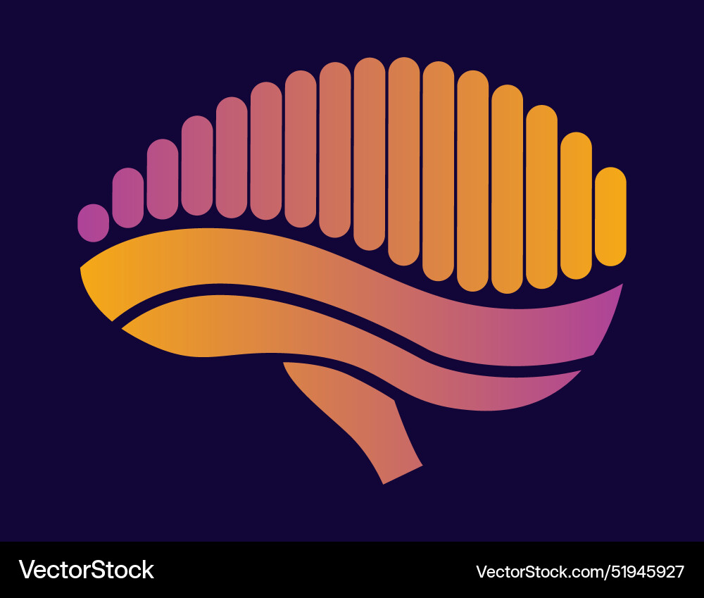 Brain logo icon digital symbol template Royalty Free Vector