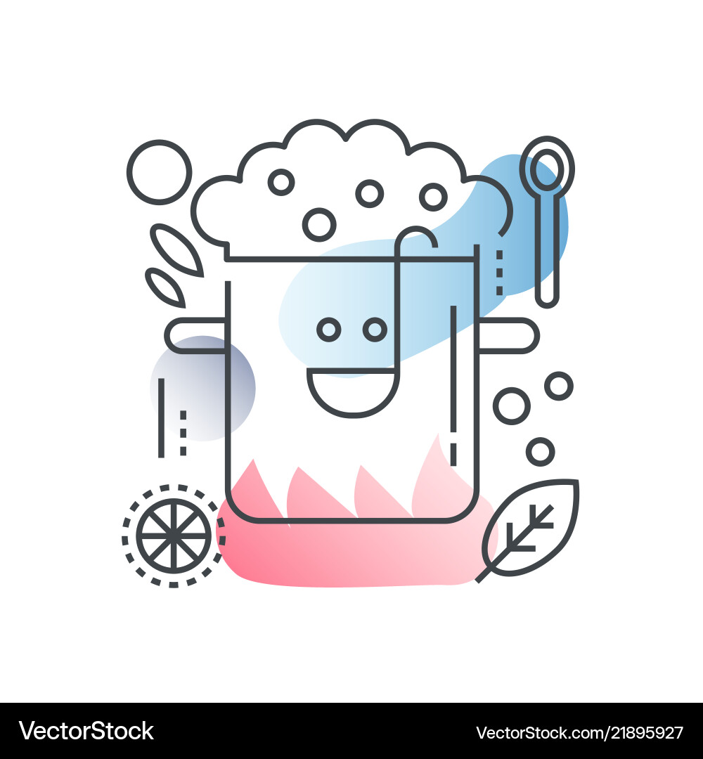 Cooking kitchen recipe concept in trendy Vector Image