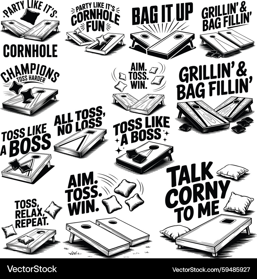 Cornhole Game SVG Bundle Royalty Free Vector Image