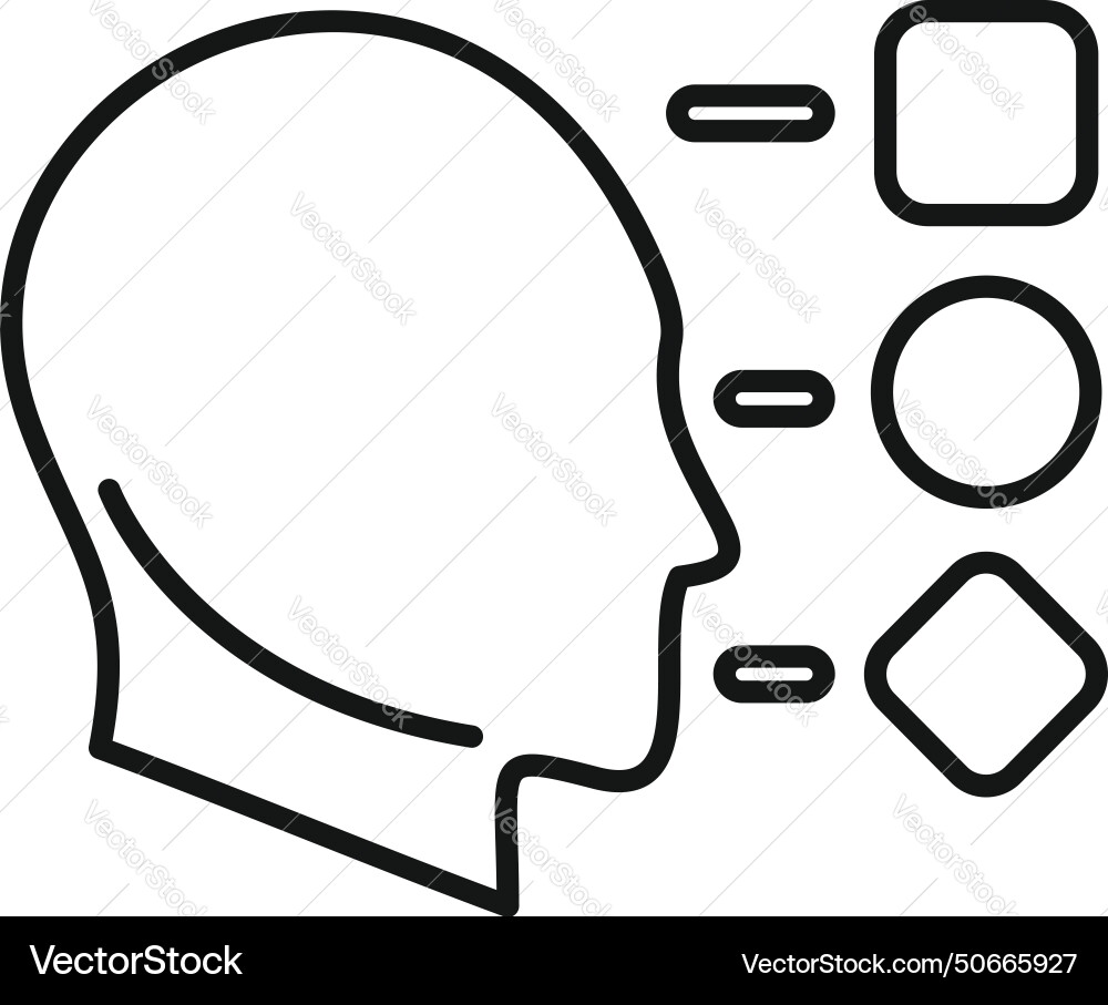 Critical thinking icon outline judgment Royalty Free Vector