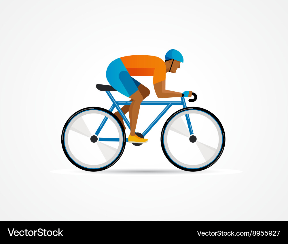 Cyclist riding on bicycle Royalty Free Vector Image