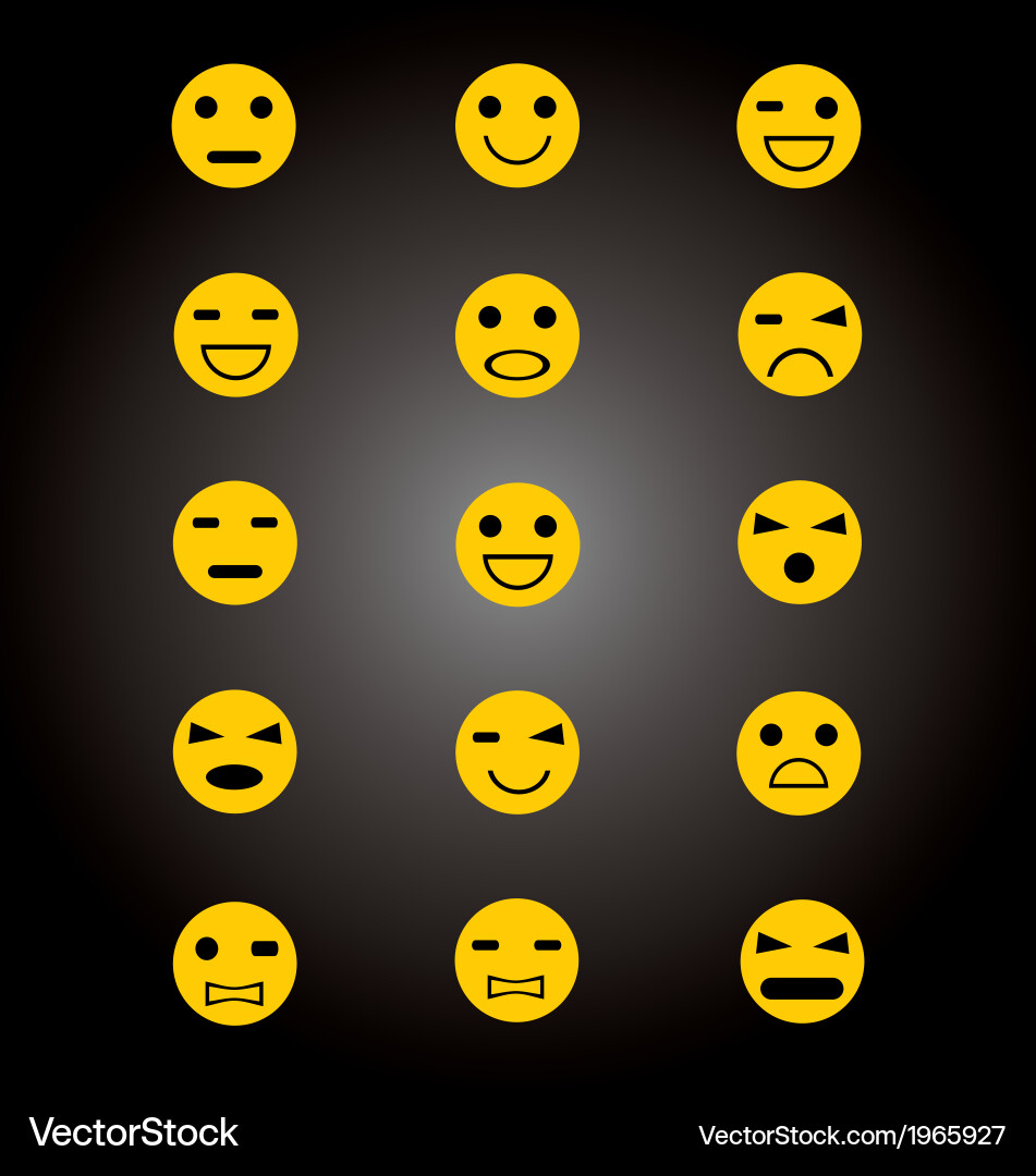 Emoticon set Royalty Free Vector Image - VectorStock