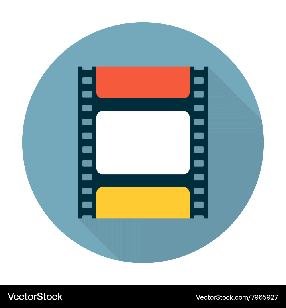 Film strip flat icon Royalty Free Vector Image