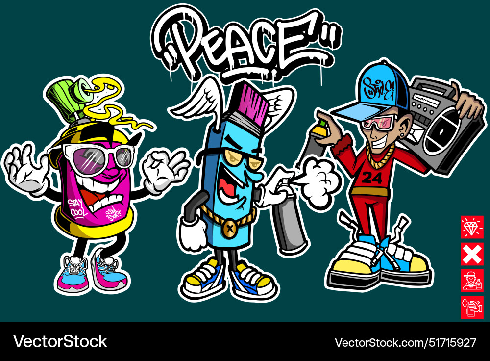 Graffiti character Royalty Free Vector Image - VectorStock