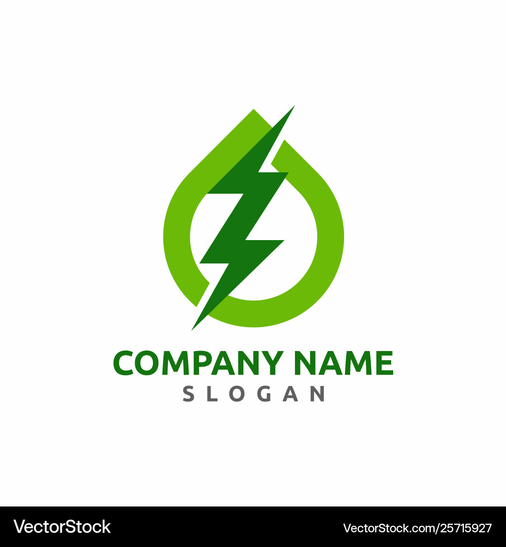 Green power energy logo design Royalty Free Vector Image