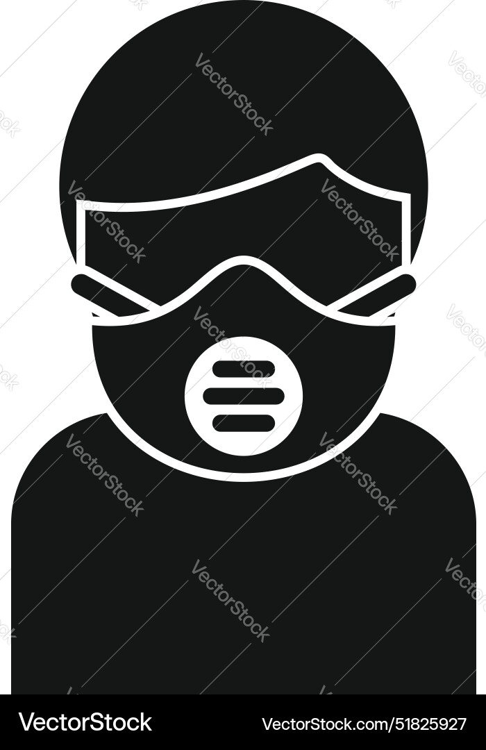 Industrial worker wearing protective mask Vector Image