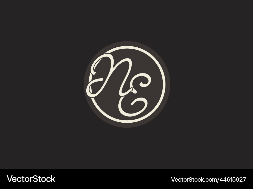 Initial letter ne monogram logo with simple Vector Image