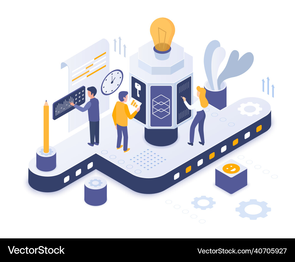 Management and coordination teamwork project Vector Image