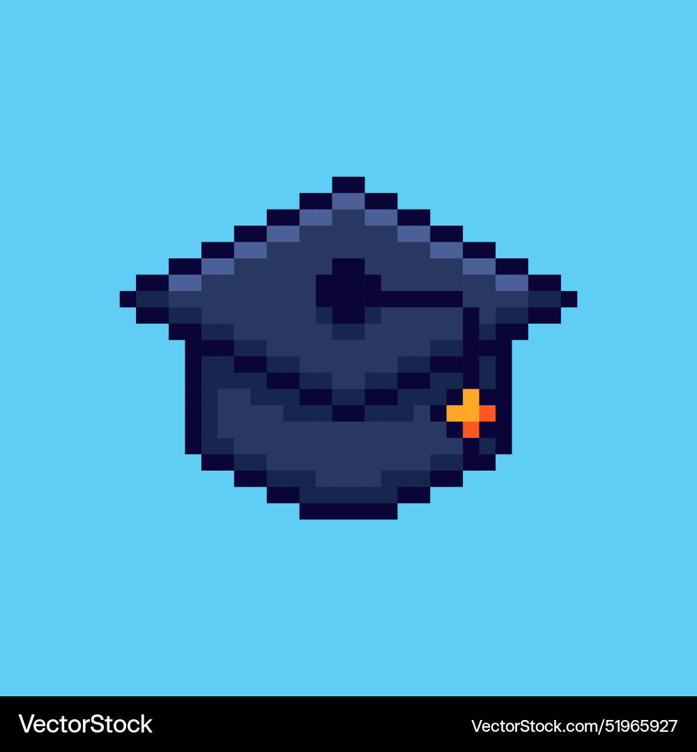 Pixel art graduation hat game asset design Vector Image