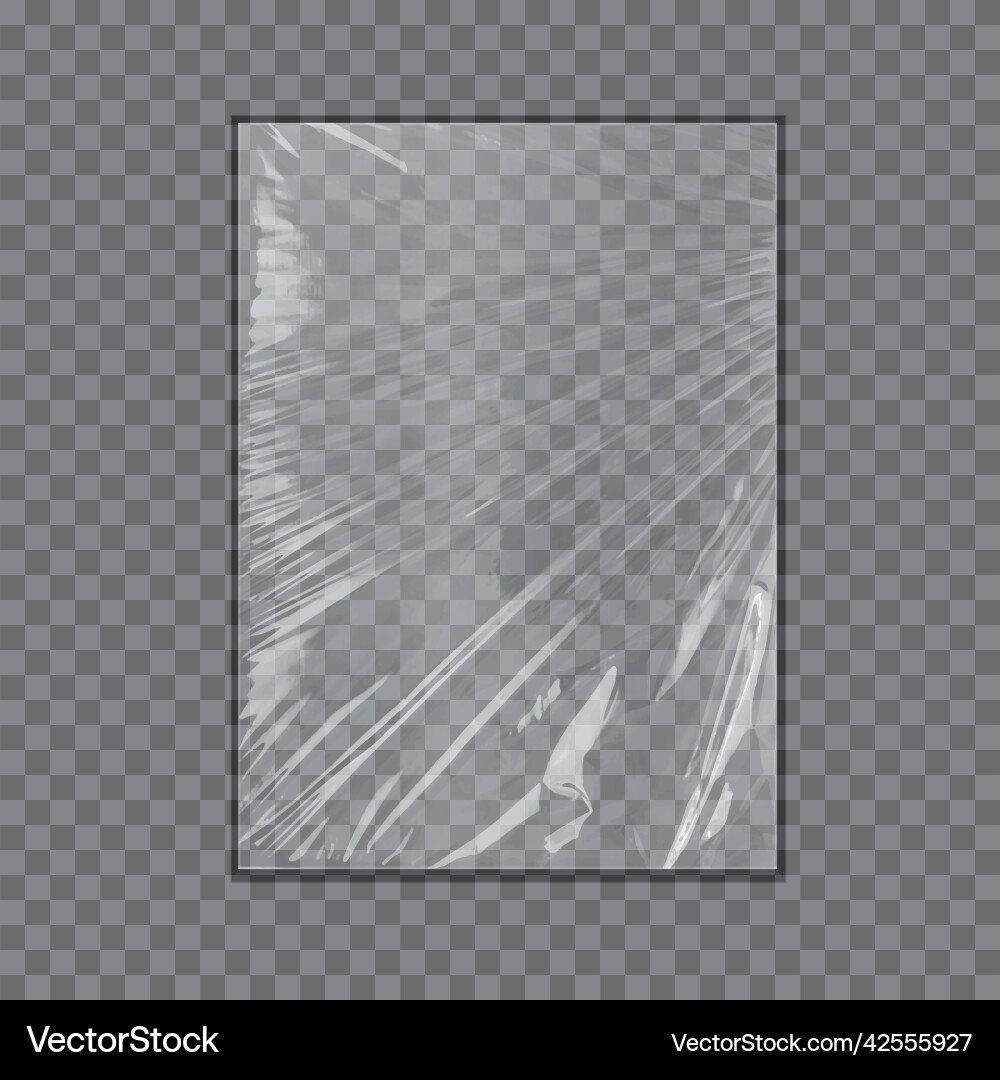 Realistic plastic wrap texture polyethylene cover Vector Image