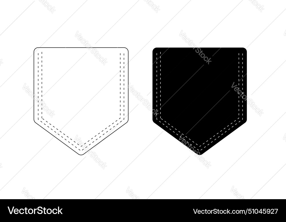 Shirt pocket patch icon for clothing Royalty Free Vector