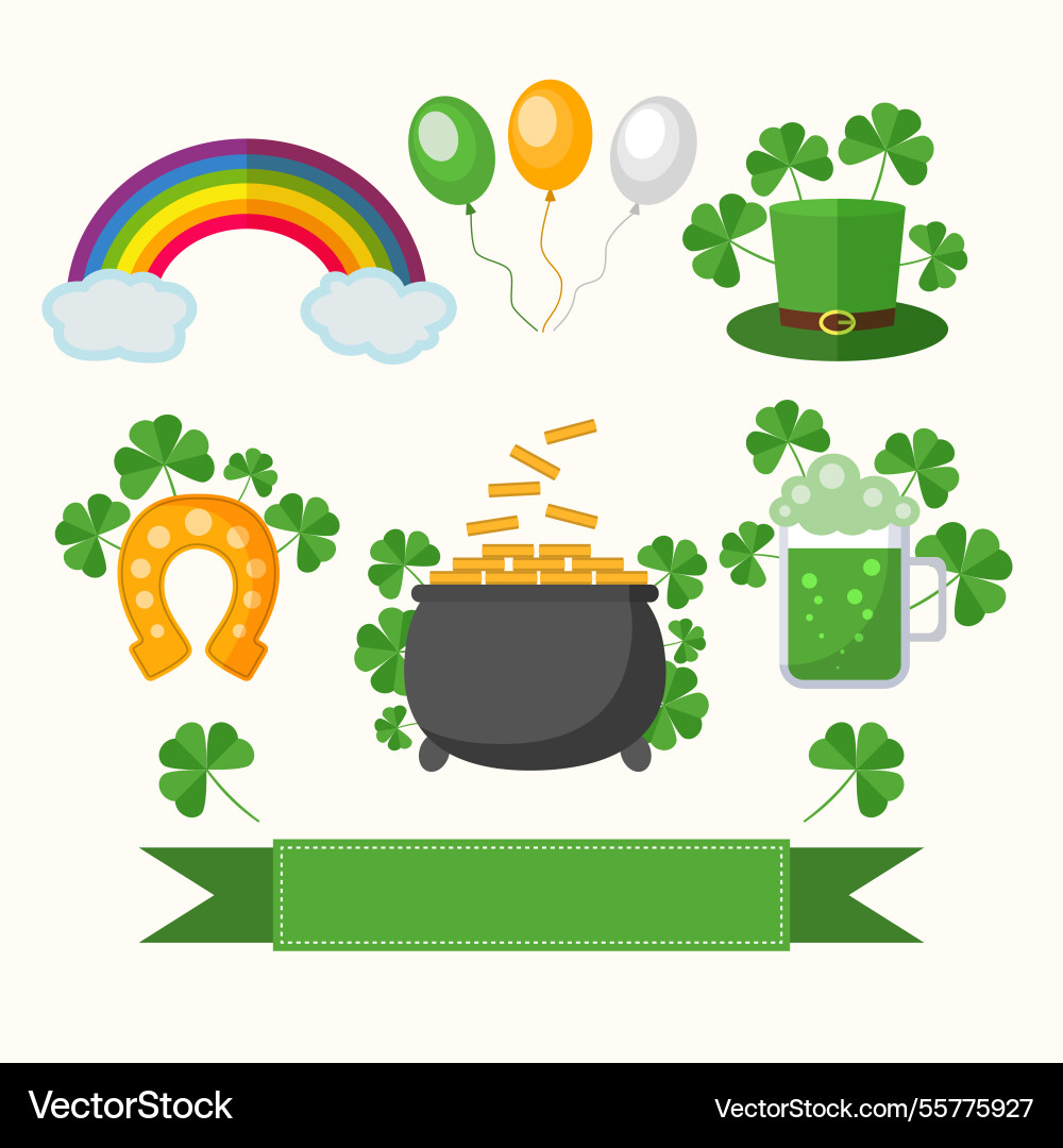 St patricks day element collection Royalty Free Vector Image