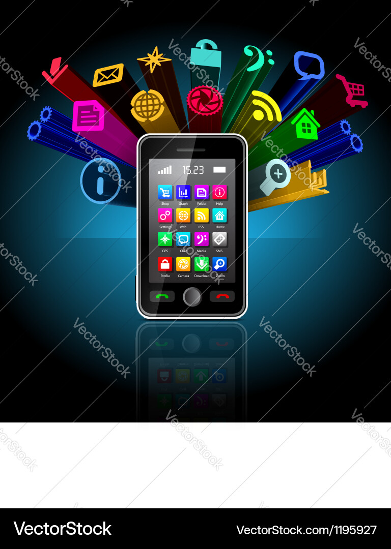 Touchscreen smartphone Royalty Free Vector Image