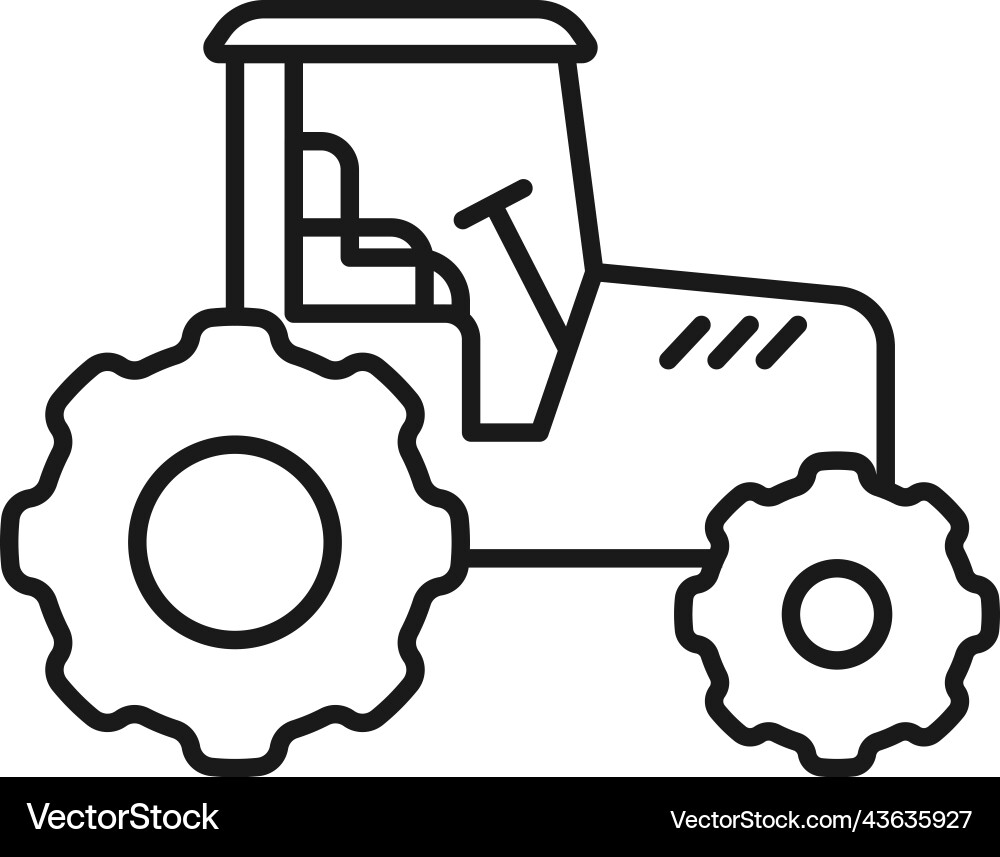 Tractor line art transport icon design template Vector Image