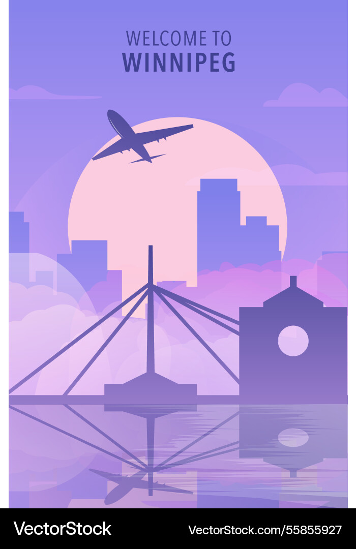 Welcome to winnipeg canada gradient manitoba Vector Image