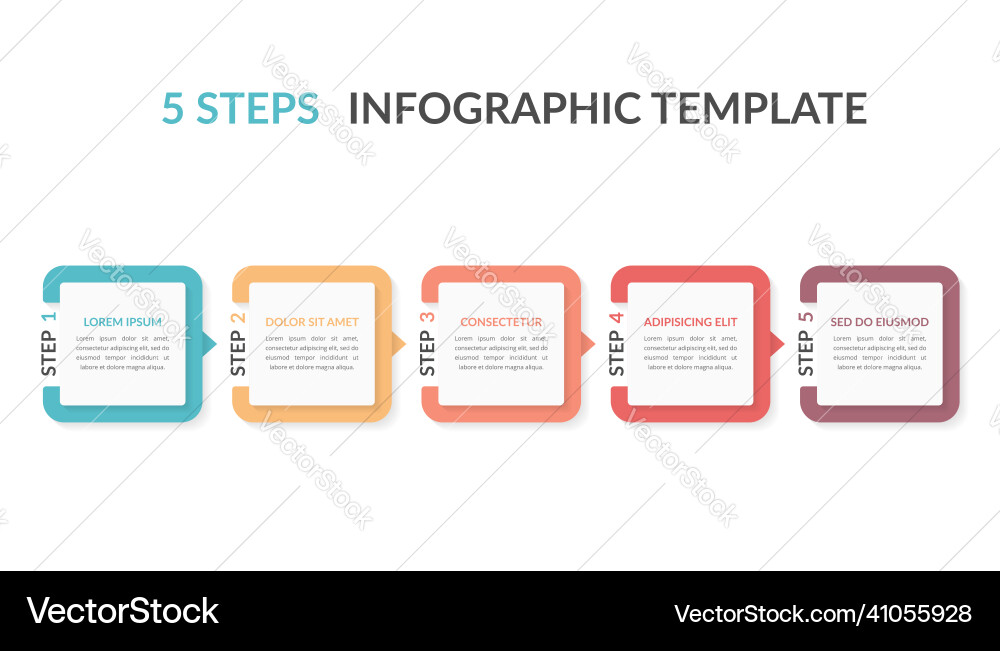 5 steps - infographic template Royalty Free Vector Image