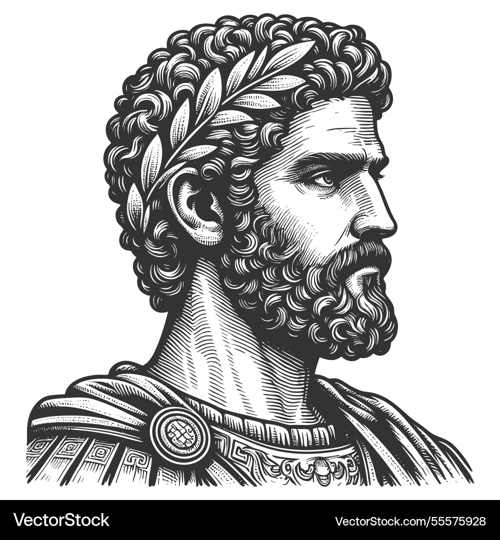 Ancient roman emperor portrait Royalty Free Vector Image