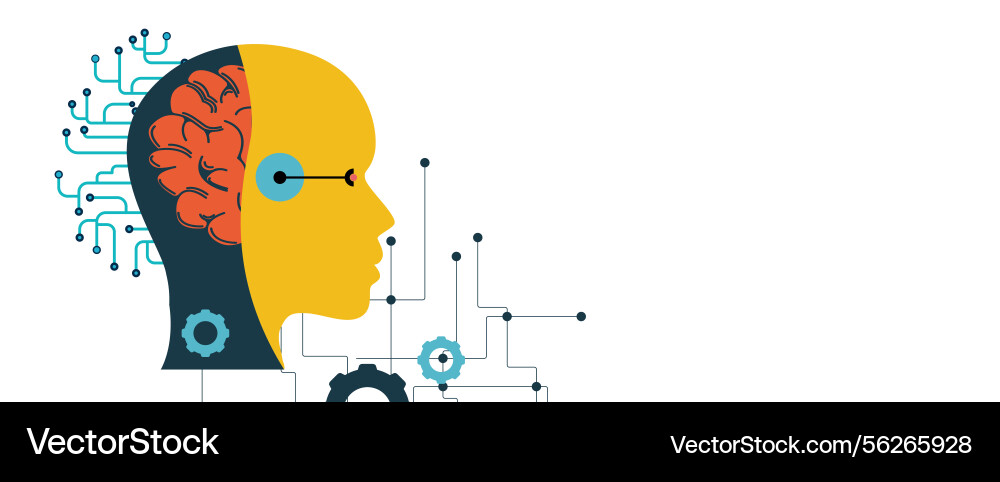 Artificial intelligence brain concept Royalty Free Vector