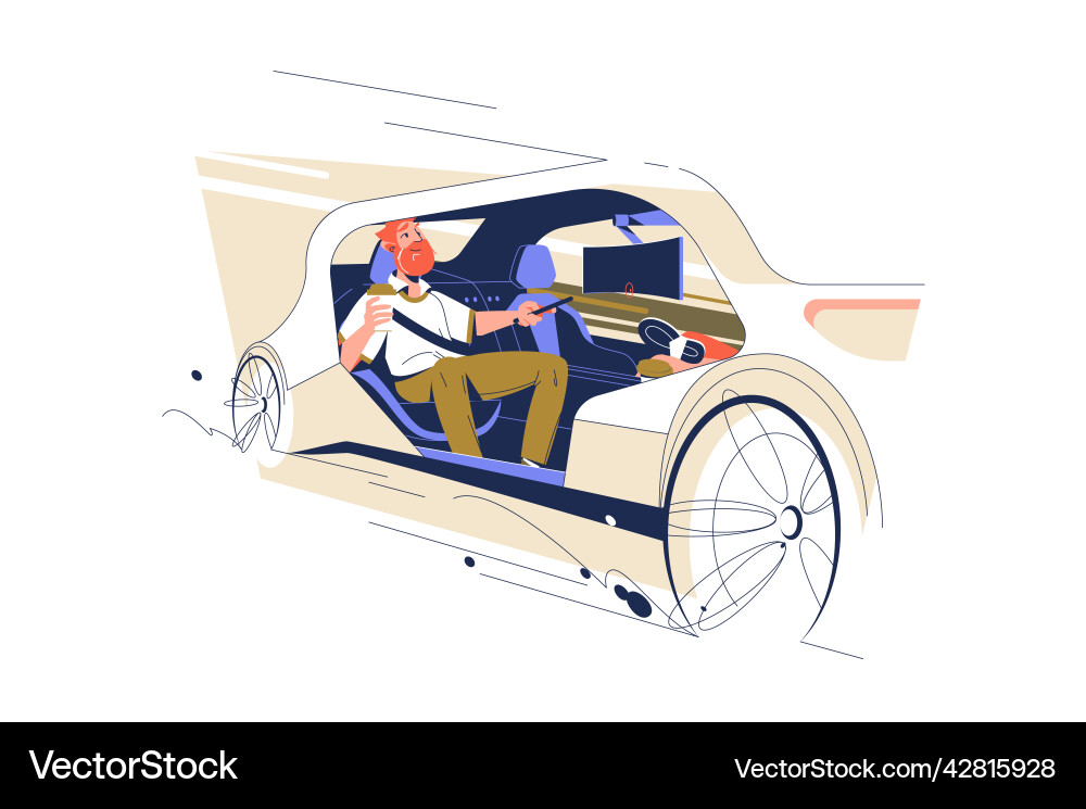 Autonomous Smart Car Concept Royalty Free Vector Image
