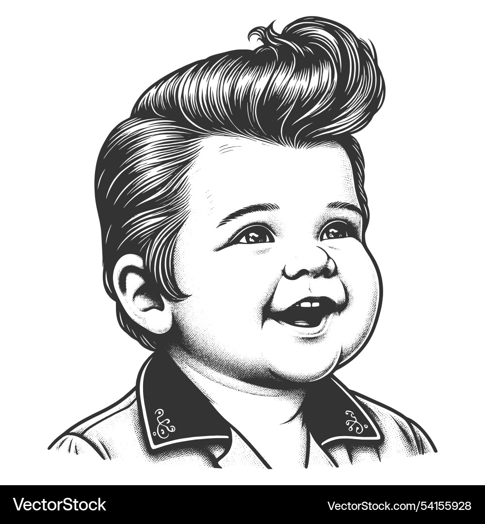 Baby with pompadour hairstyle Royalty Free Vector Image