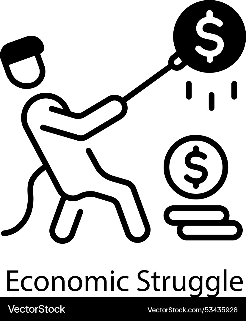 Economic struggle Royalty Free Vector Image - VectorStock