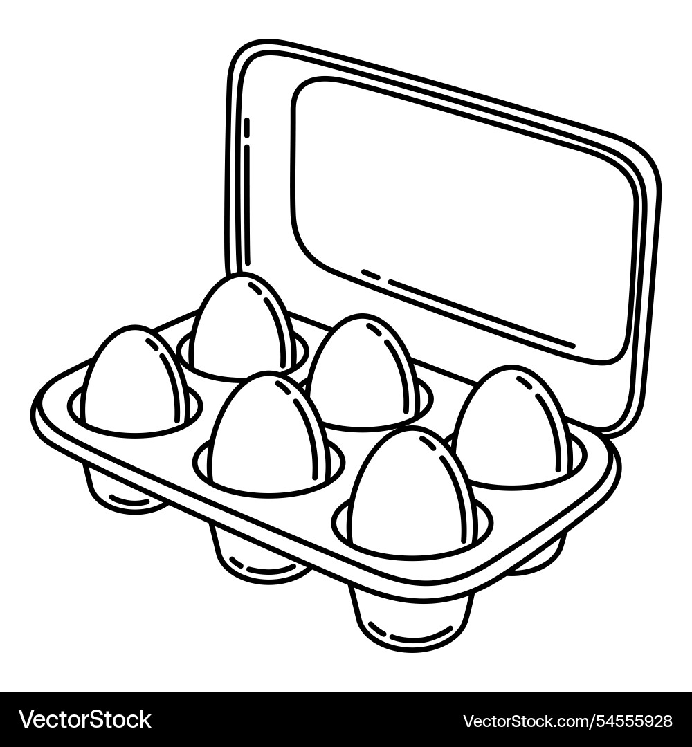 Eggs tray stylized food object Royalty Free Vector Image