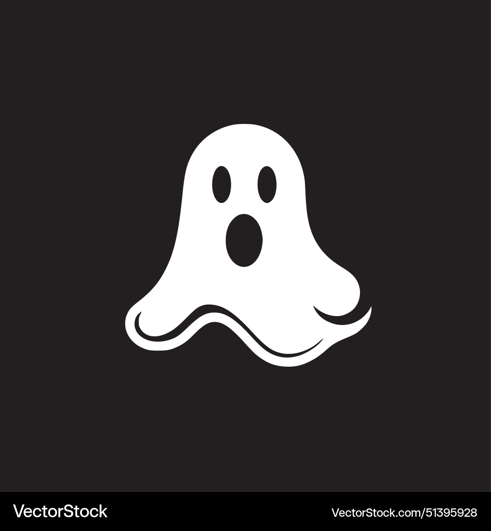 Ghost - minimalist and flat logo Royalty Free Vector Image