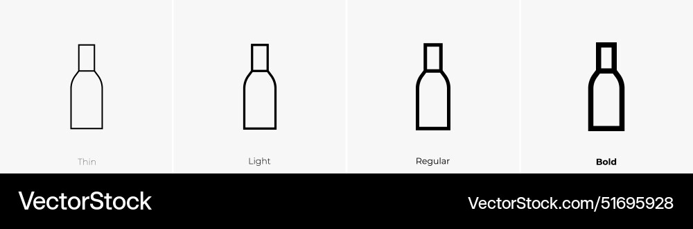 Glass bottle icon thin light regular and bold Vector Image