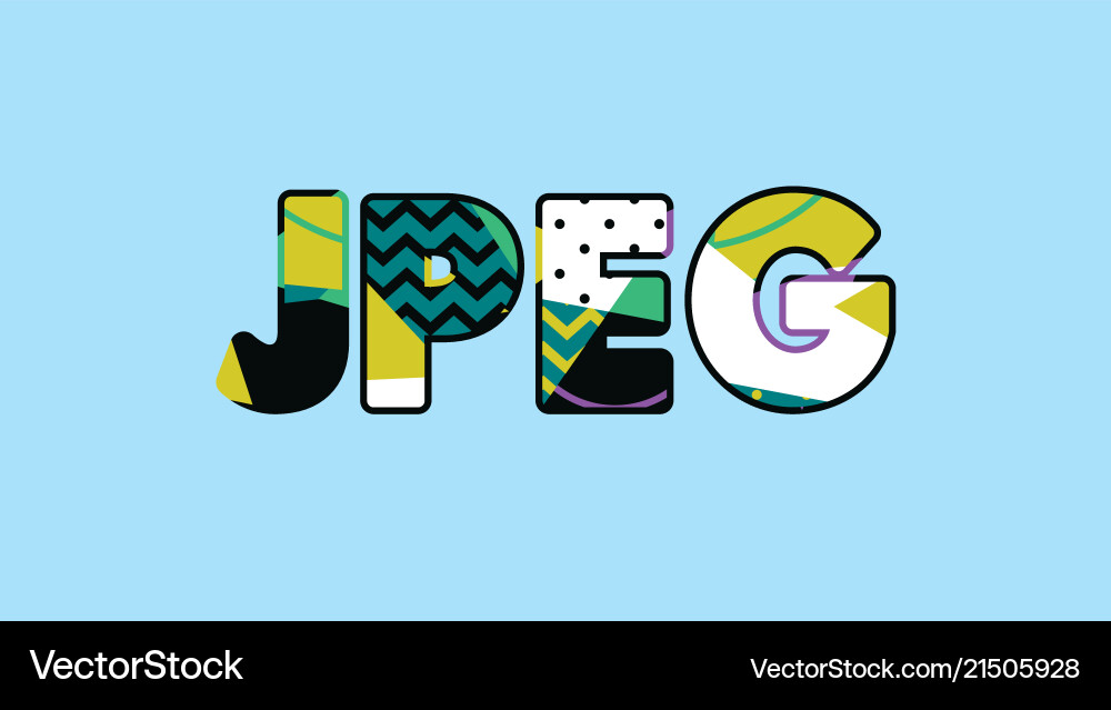 Jpeg concept word art Royalty Free Vector Image