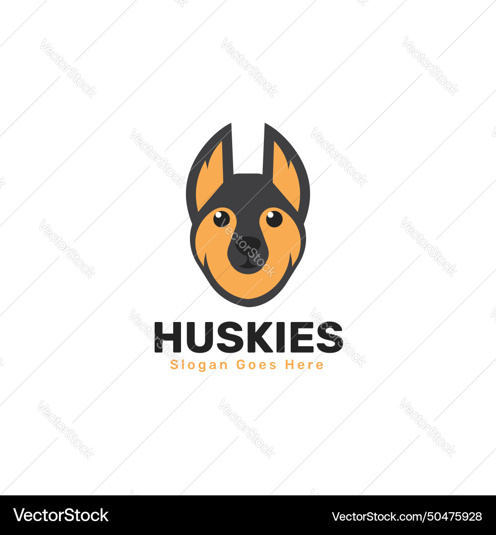 Logo huskies simple mascot style Royalty Free Vector Image